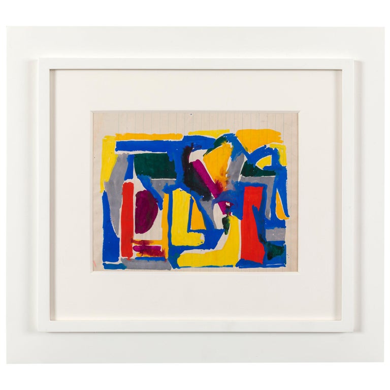 Nell Blaine Watercolor on Lined Paper, USA, 1940s For Sale at 1stDibs
