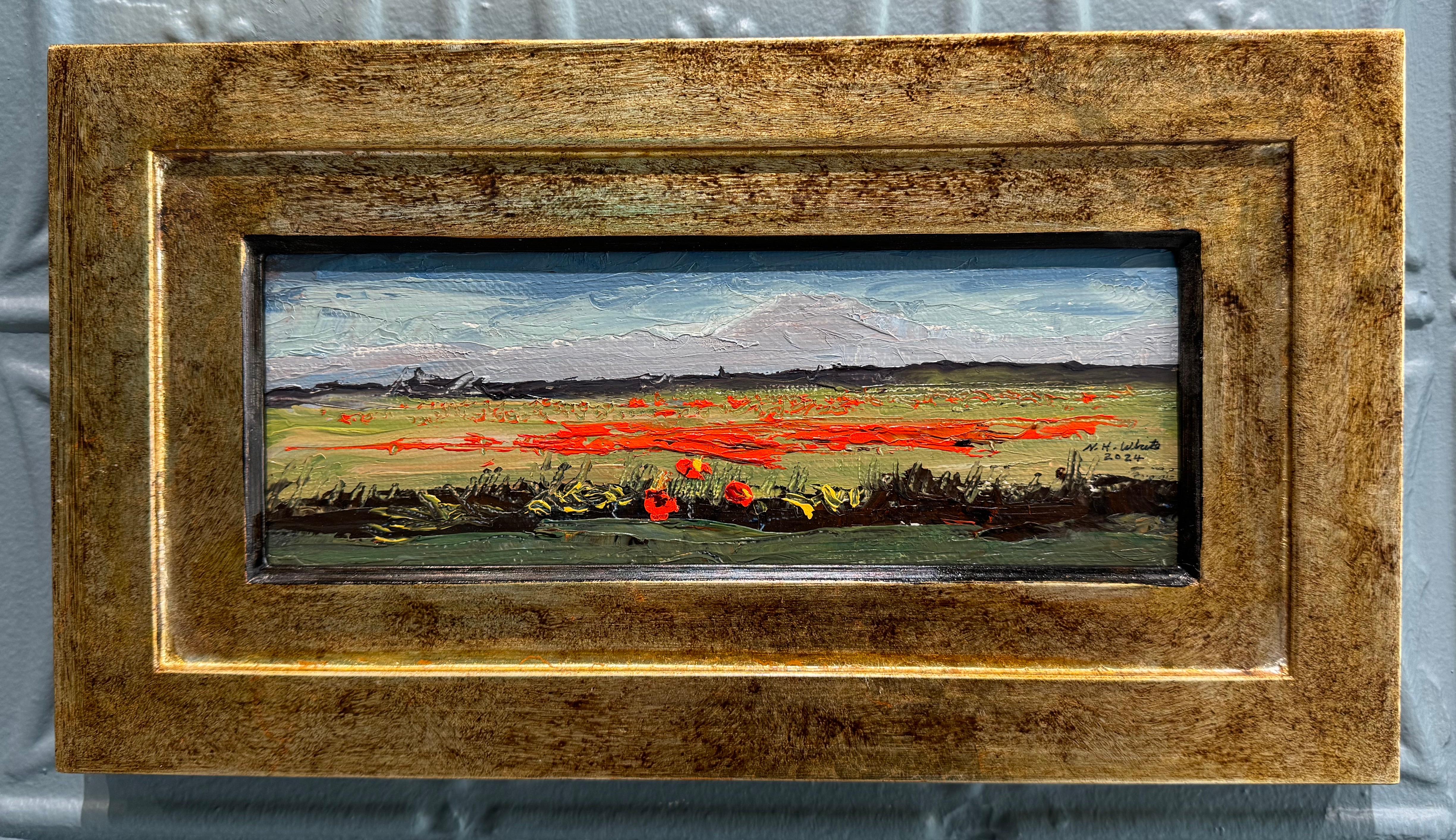 Nelson H. White - "The Poppy Field 05.22.2024" bright impressionist oil ...