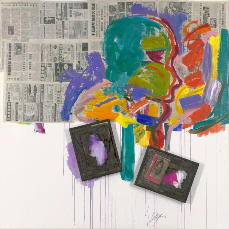 Neltje - Thoughtful License - Mixed Media 72 X 72 For Sale at 1stDibs