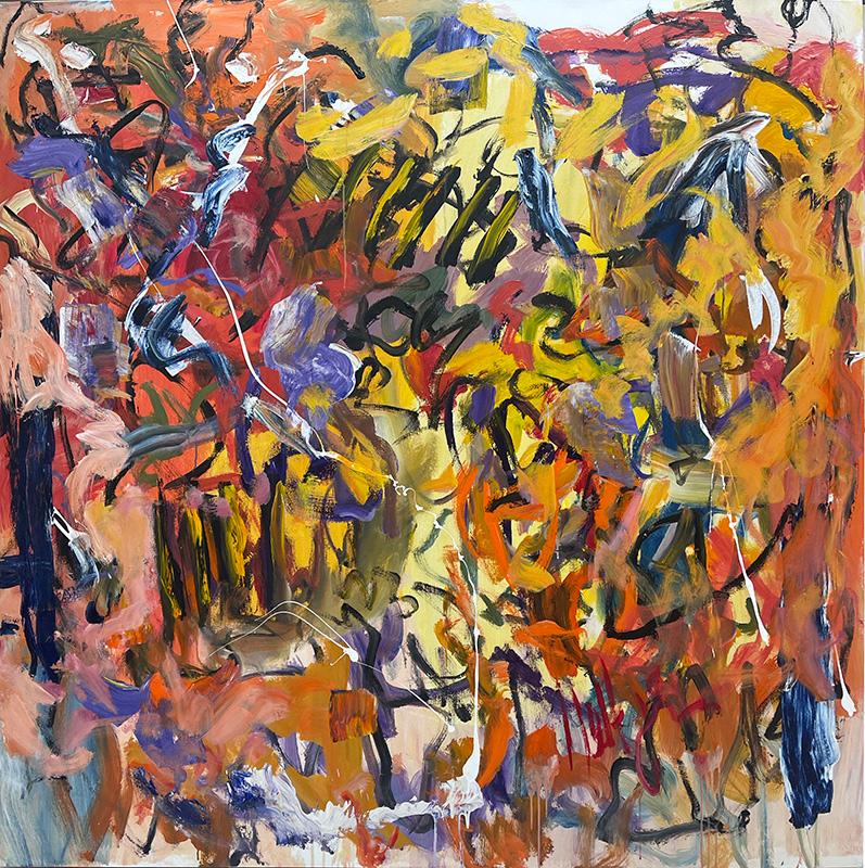 Neltje - Since When- Gold Purple Red Energy Strokes 60 X 72" For Sale ...