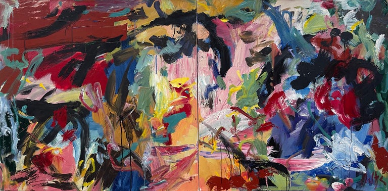 Neltje - Stir the Content 36 X 72 Diptych For Sale at 1stDibs