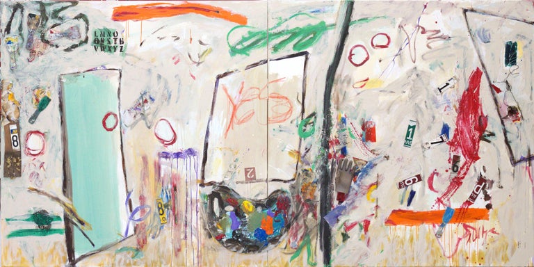 Neltje - Take Me to the Moon-60 X 120 diptych For Sale at 1stDibs