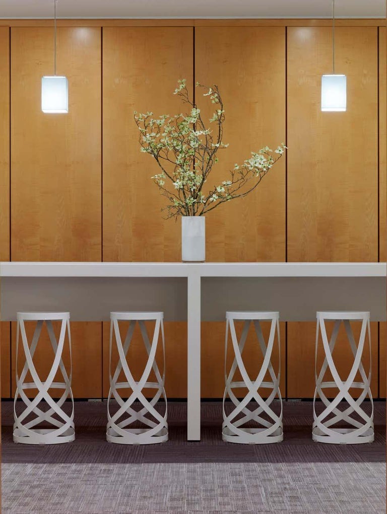 Nendo High Ribbon Stool in Red Metal with Matte Lacquer Finish for ...