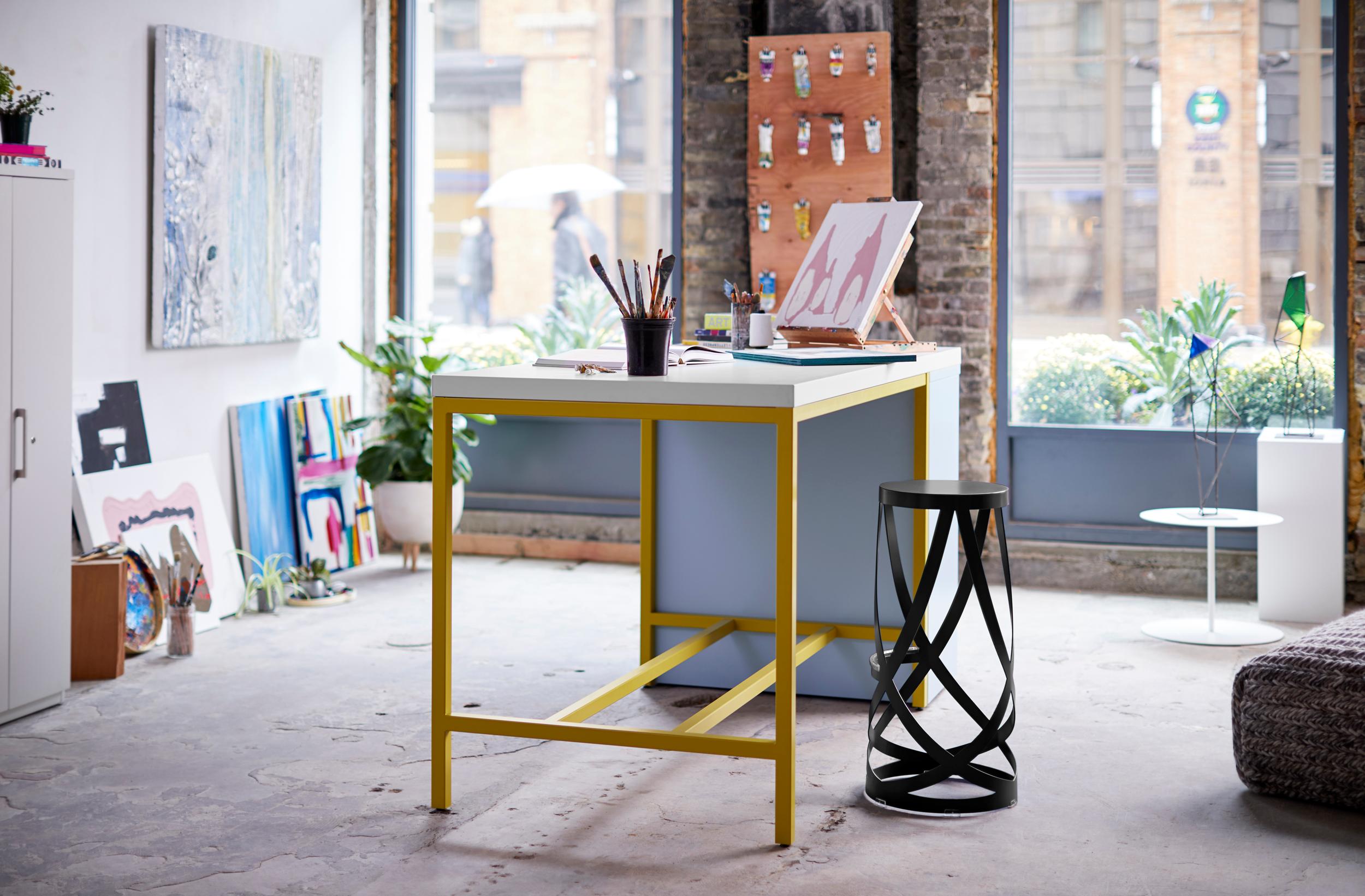 Customizable Nendo High Ribbon Stool in Sheet Metal with Matte Lacquer ...