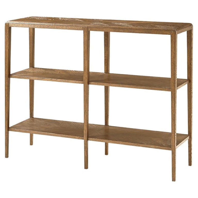 Neo Classic Oak Three-Tier Console Table For Sale at 1stDibs