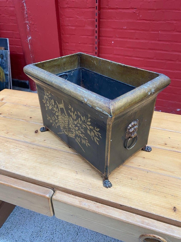 Neo Classical Brass Planter with Paw Feet and Lion Head Ring Handles ...