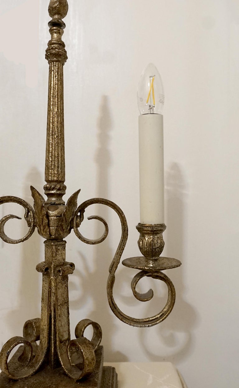 Neoclassical Gilt Candelabra Style Two Candle Table Lamp For Sale at ...