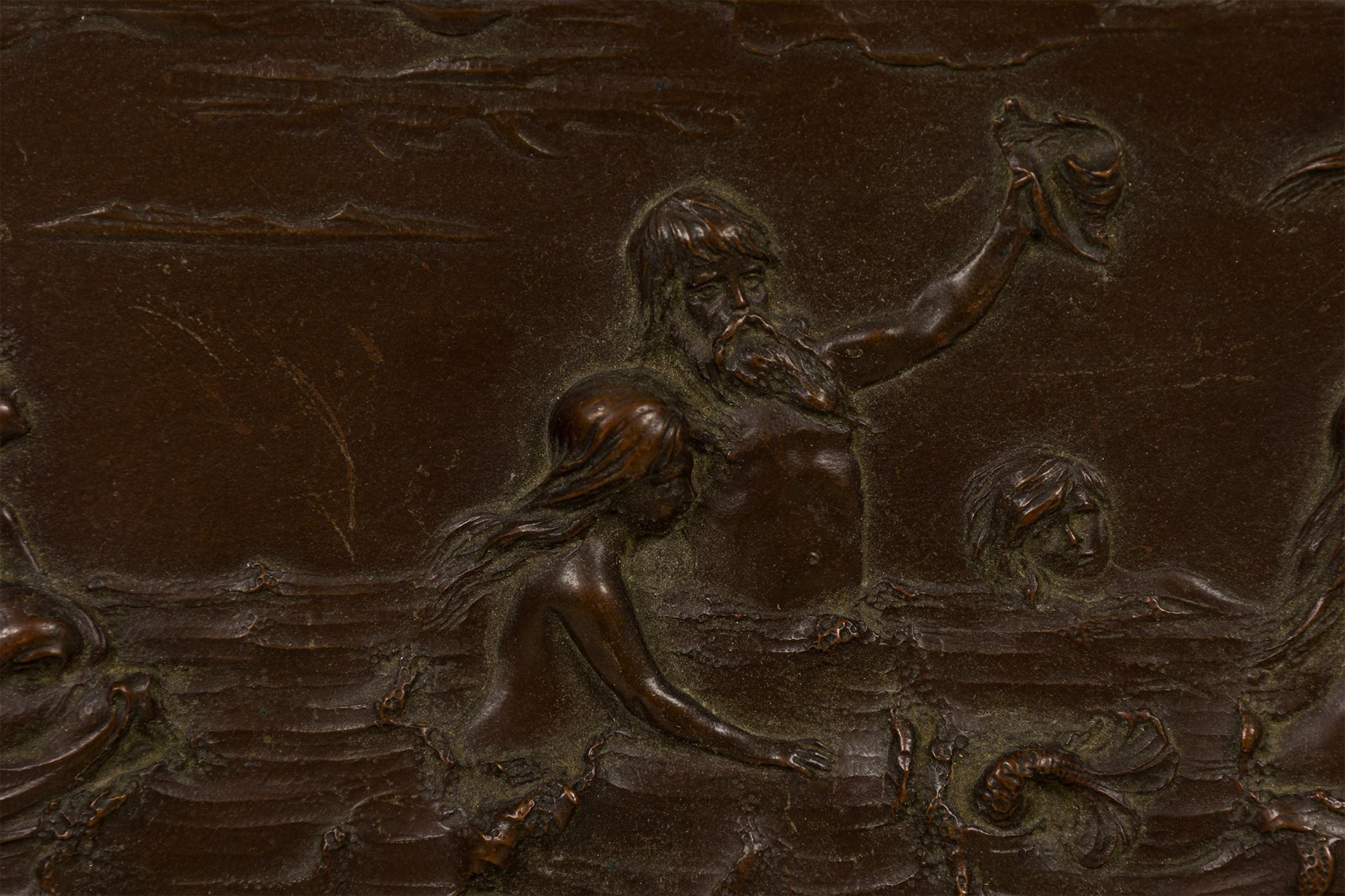 Neo-classical Patinated Bronze Relief of Mythical Scene in Framed Wall ...