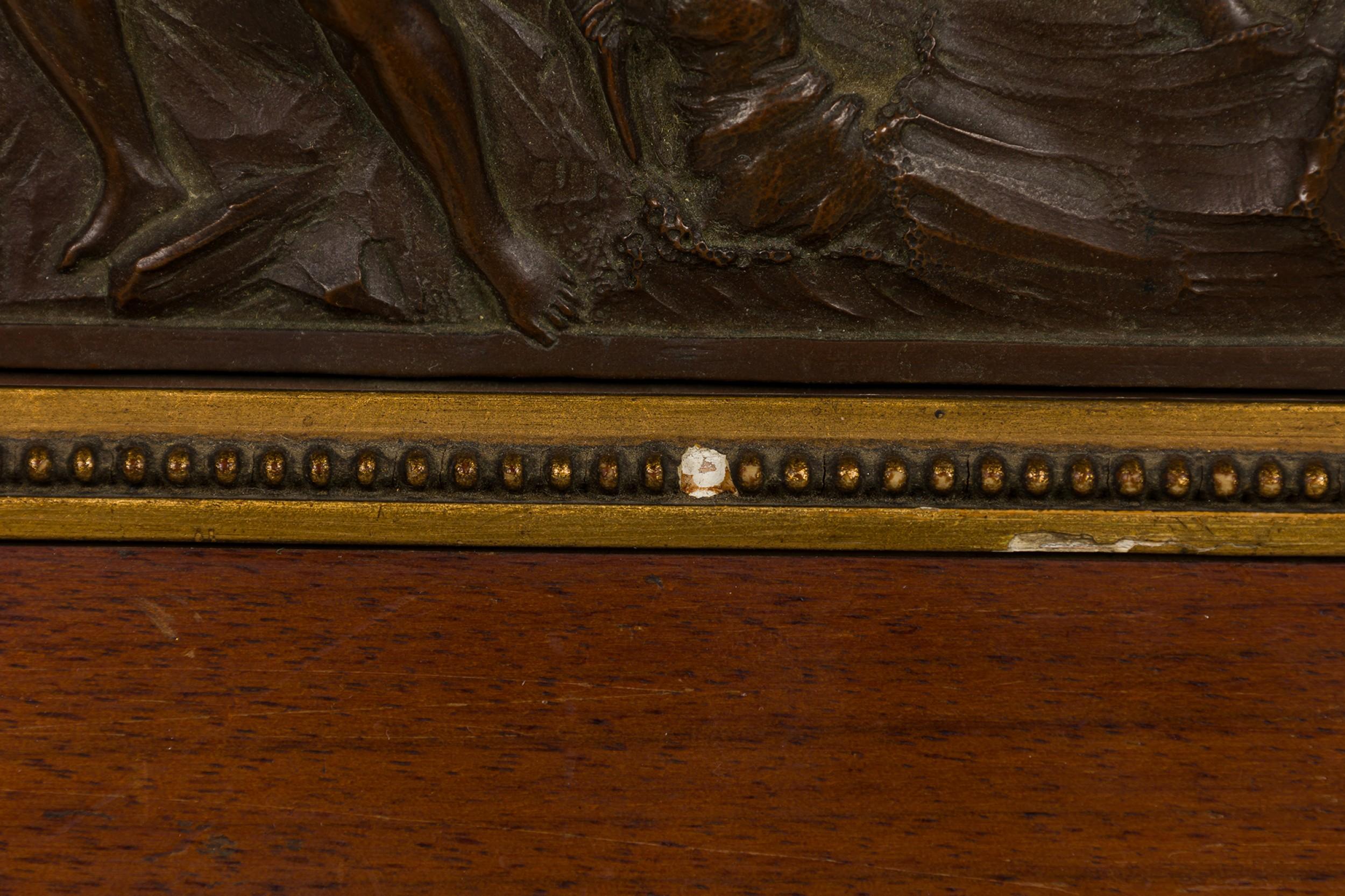 Neo-classical Patinated Bronze Relief of Mythical Scene in Framed Wall ...