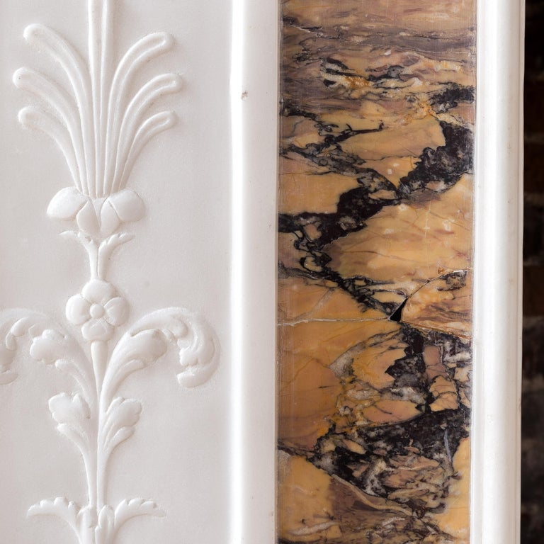 Neo-Classical Statuary and Sienna Marble Chimneypiece For Sale at 1stDibs