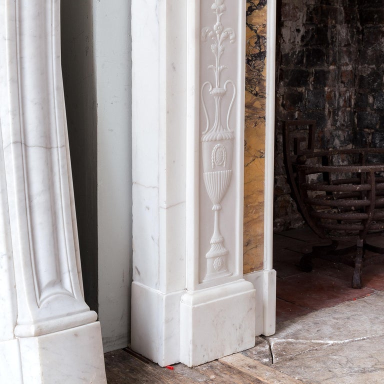 Neo-Classical Statuary and Sienna Marble Chimneypiece For Sale at 1stDibs