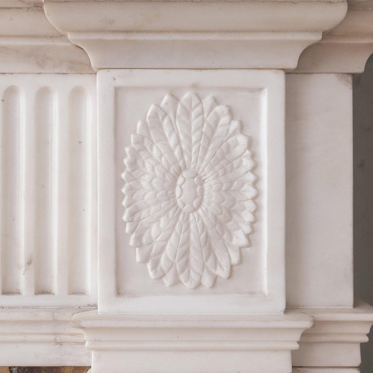 Neo-Classical Statuary and Sienna Marble Chimneypiece For Sale at 1stDibs