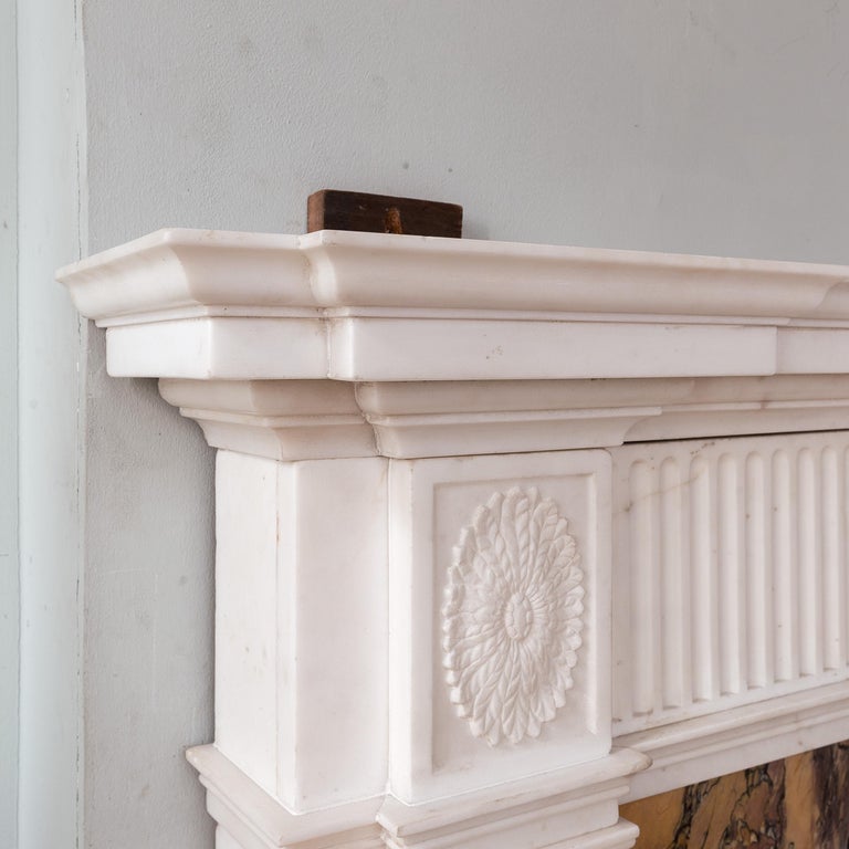 Neo-Classical Statuary and Sienna Marble Chimneypiece For Sale at 1stDibs