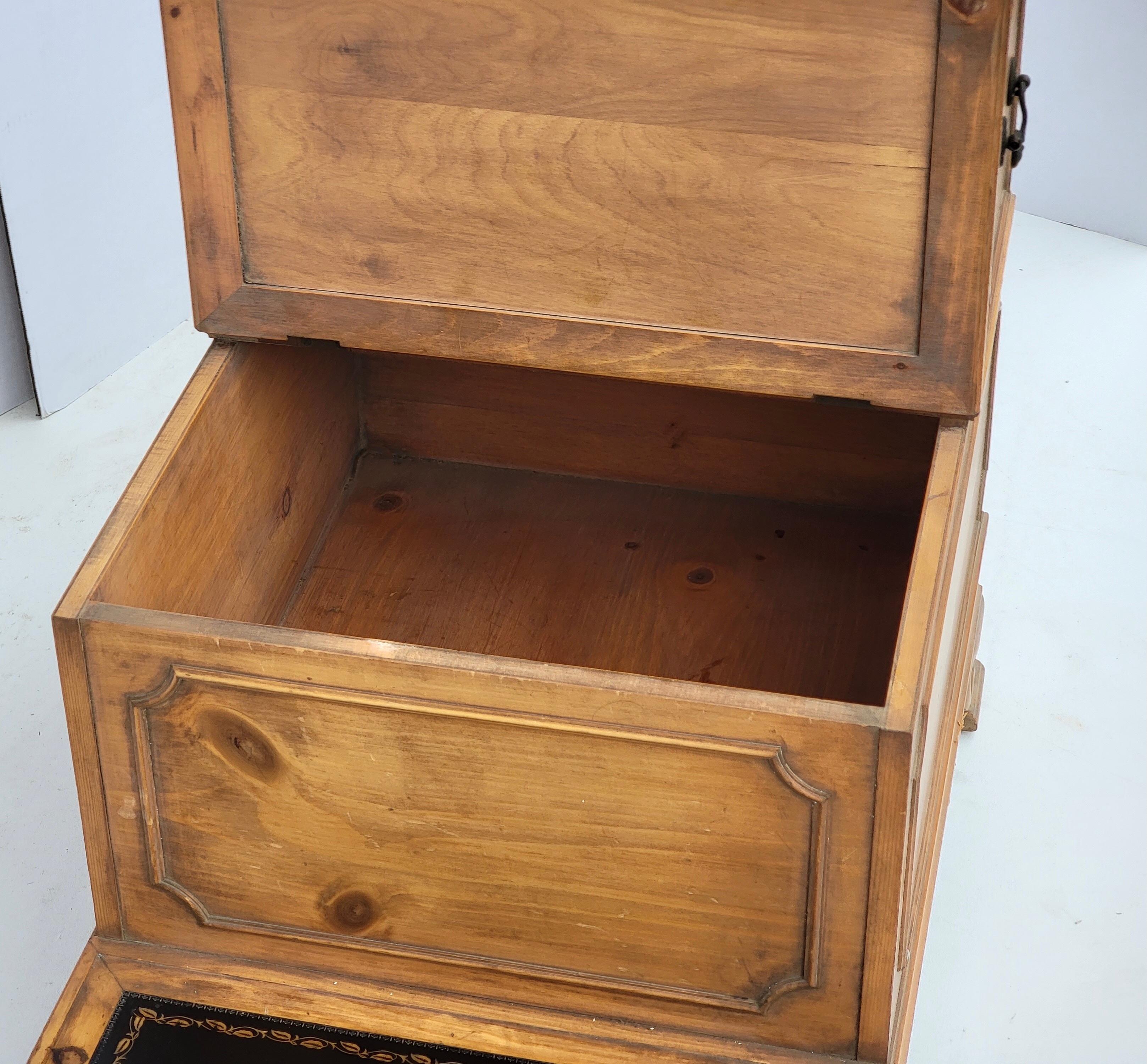 Neo-Classical Style English Tooled Leather and Pine Library Steps at ...