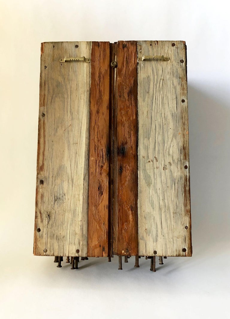 Neo Dada Mixed Media Found Object Assemblage Box with Nails For Sale at ...