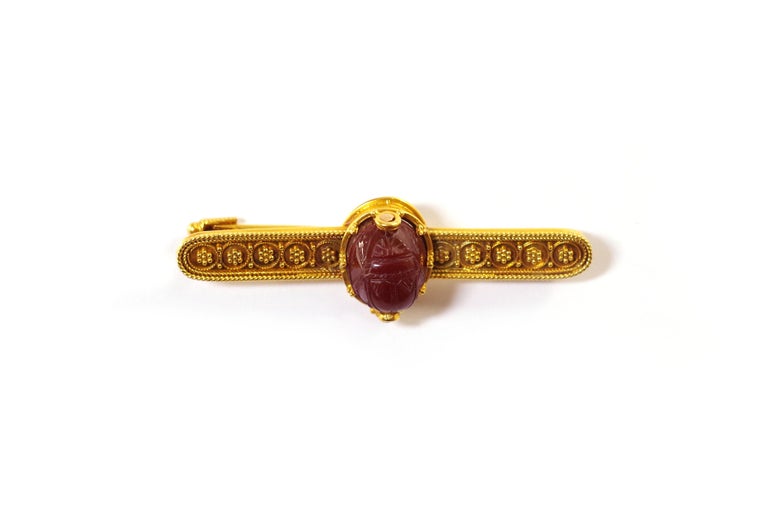 Neo Etruscan scarab brooch in gold 18k, etruscan revival brooch For ...