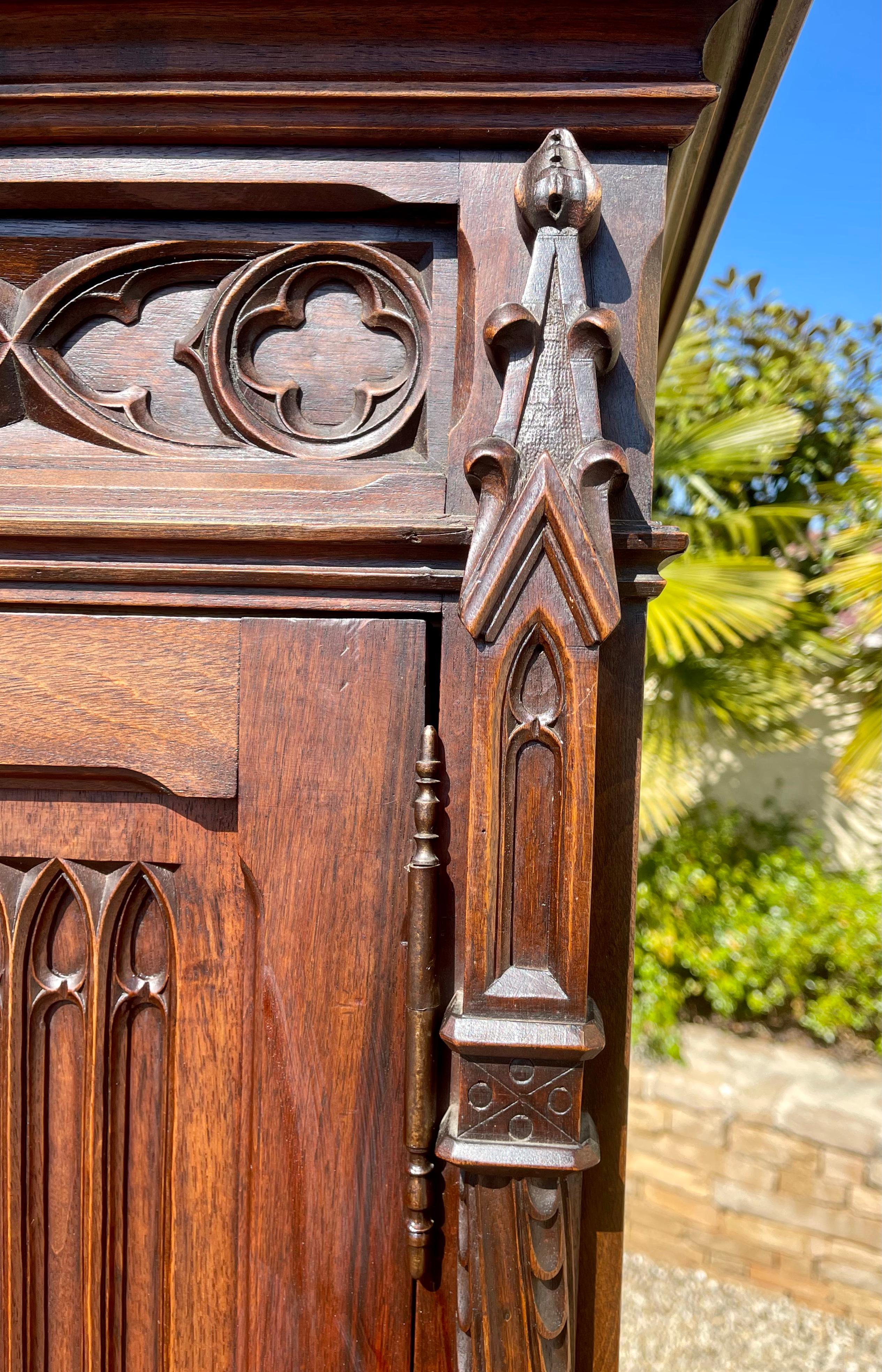 Neo-gothic Walnut Wardrobe, 19th century at 1stDibs