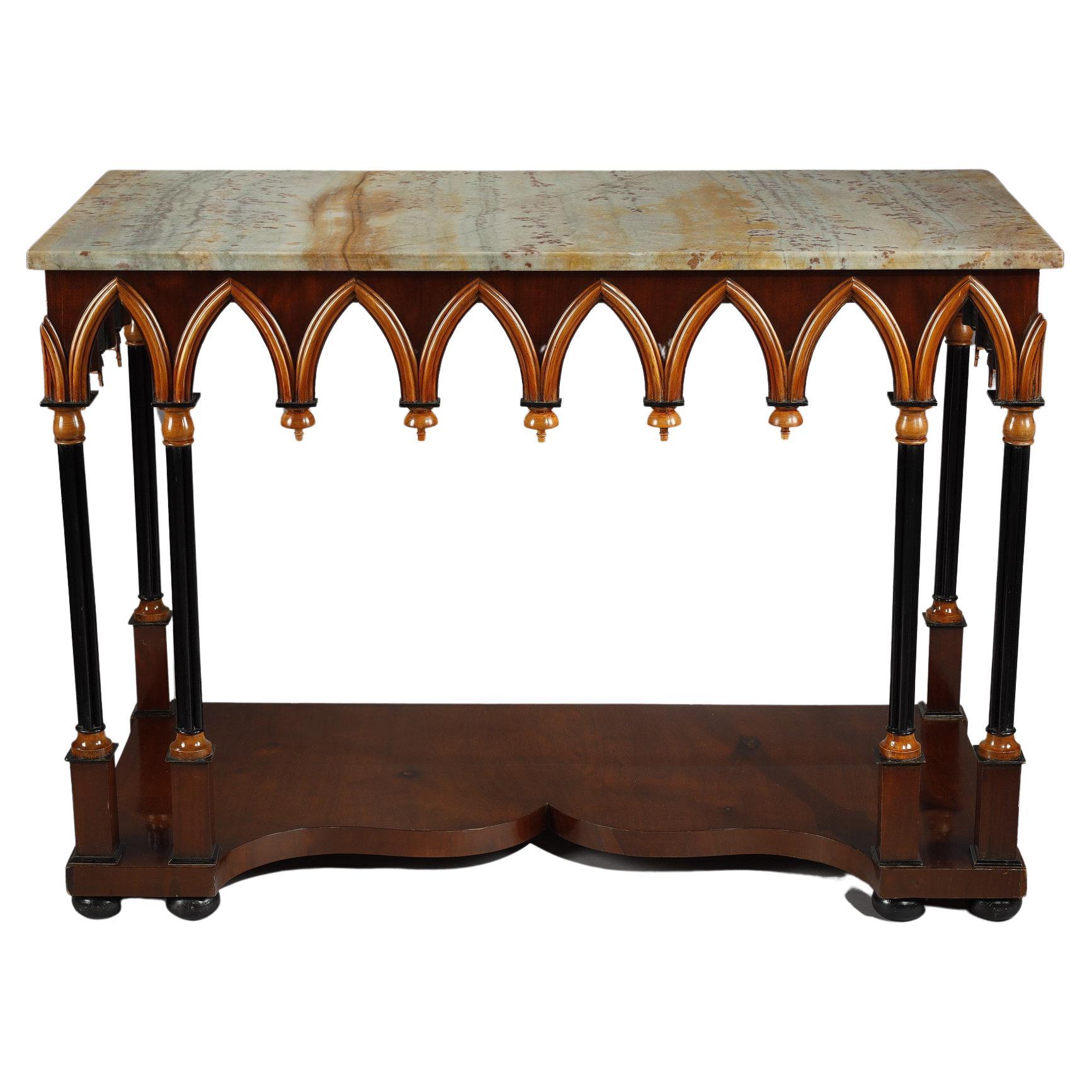 Turn of the Century English Gothic Revival Console Table at 1stDibs