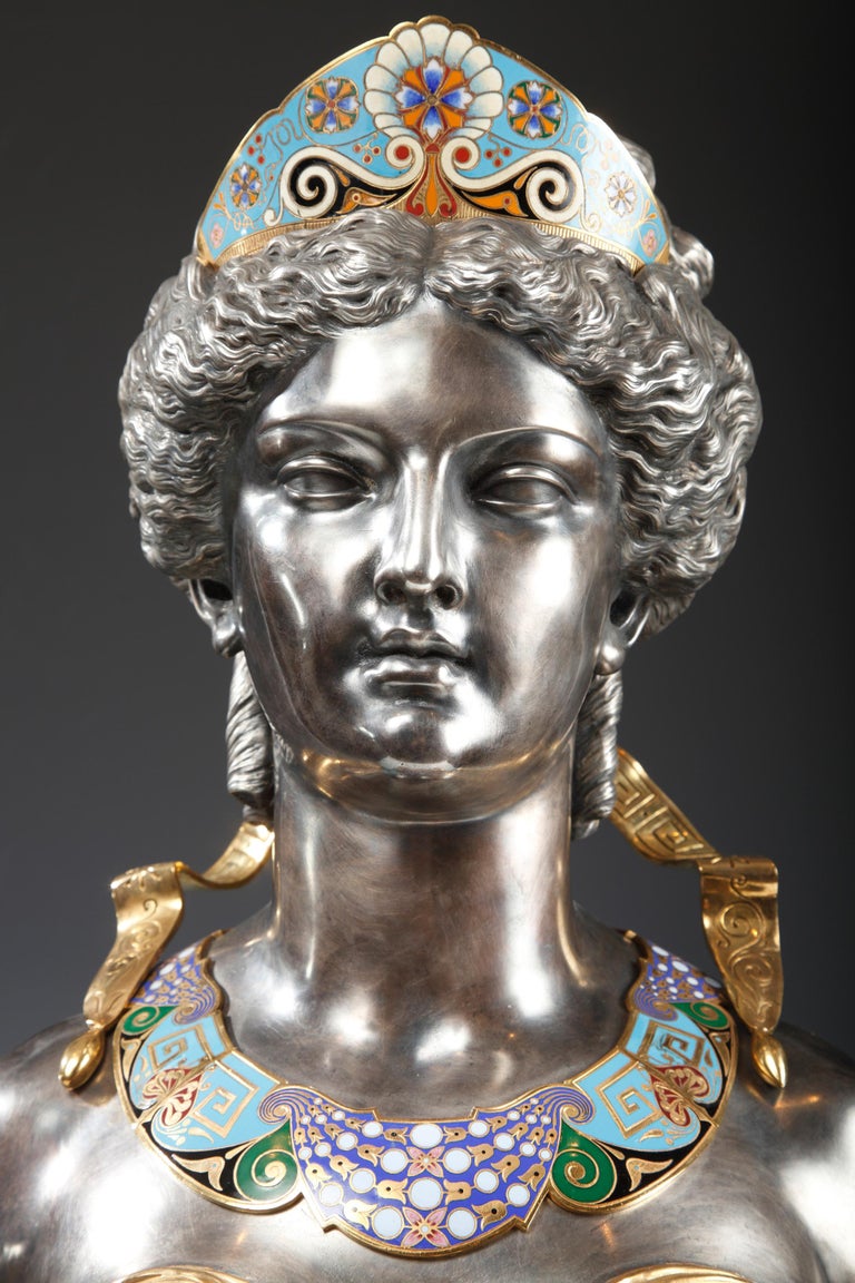 Neo-Greek Bronze Bust by E. Cornu and G. Viot and Cie, France, Circa ...