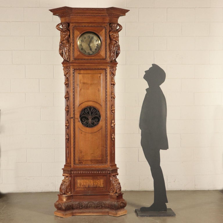 Neo-Renaissance Pendulum Clock, Walnut, Italy, 20th Century at 1stDibs ...