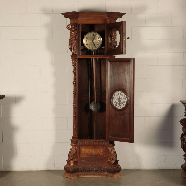 Neo-Renaissance Pendulum Clock, Walnut, Italy, 20th Century at 1stDibs ...