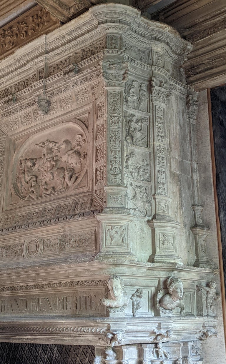 Neo-Renaissance Period Stone Fireplace, Dated 1534 For Sale at 1stDibs