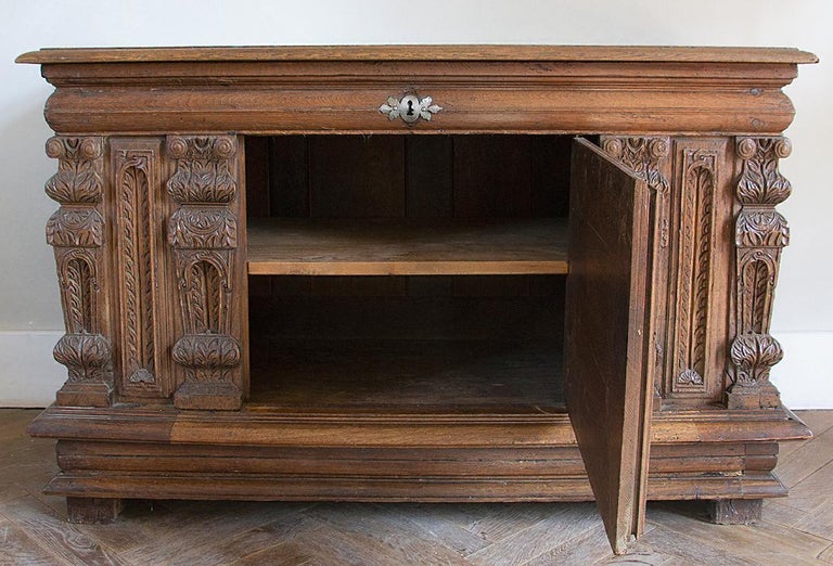 Renaissance Period Hand Carved Chest 17th Century For Sale at 1stDibs