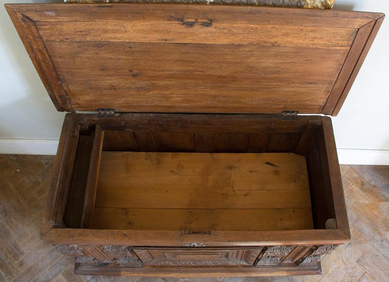 Renaissance Period Hand Carved Chest 17th Century For Sale at 1stDibs