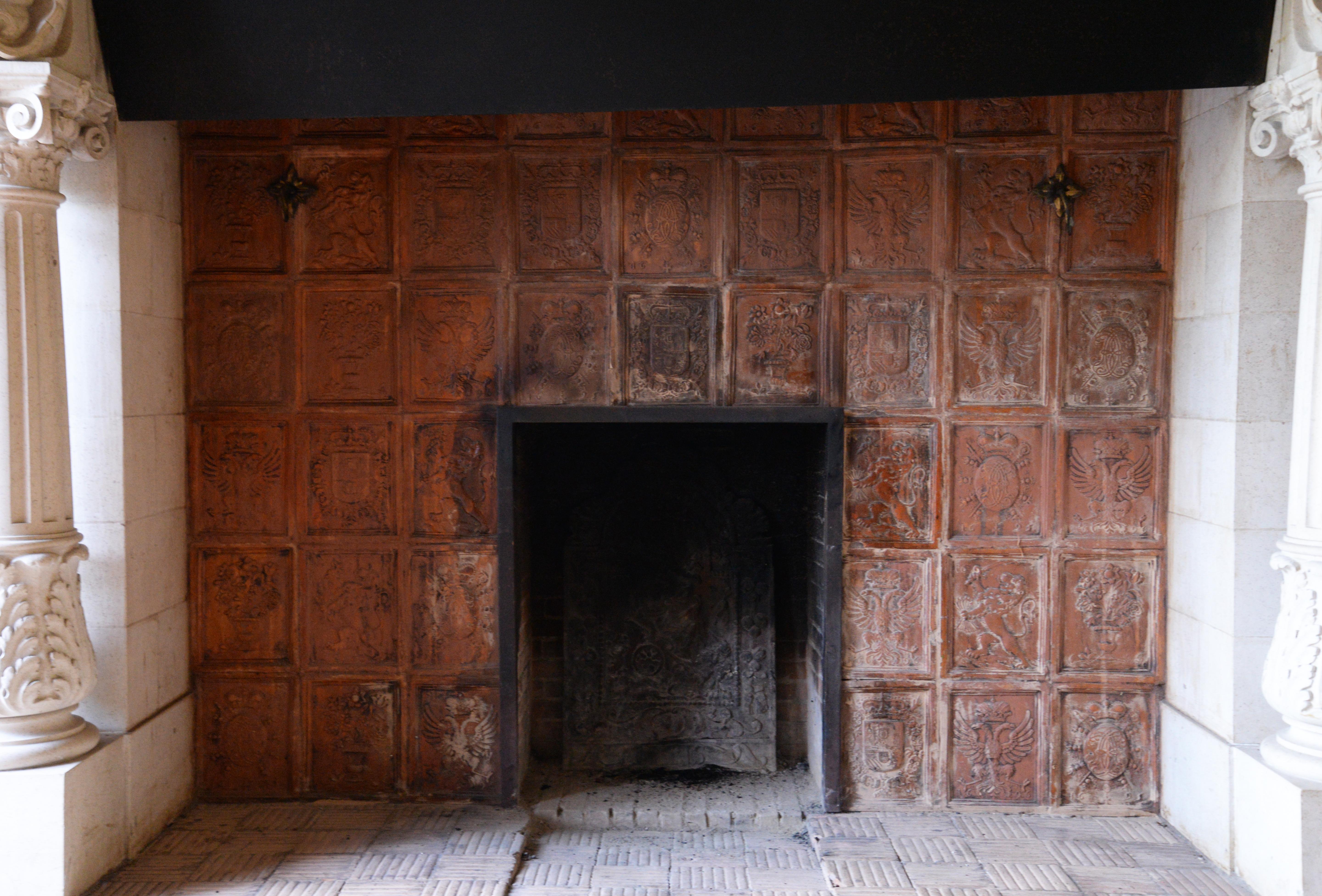 Neo-Renaissance Style Stone Fireplace at 1stDibs | large stone ...