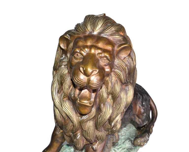 Neoclassic French Heavy Solid Bronze Lion For Sale at 1stDibs