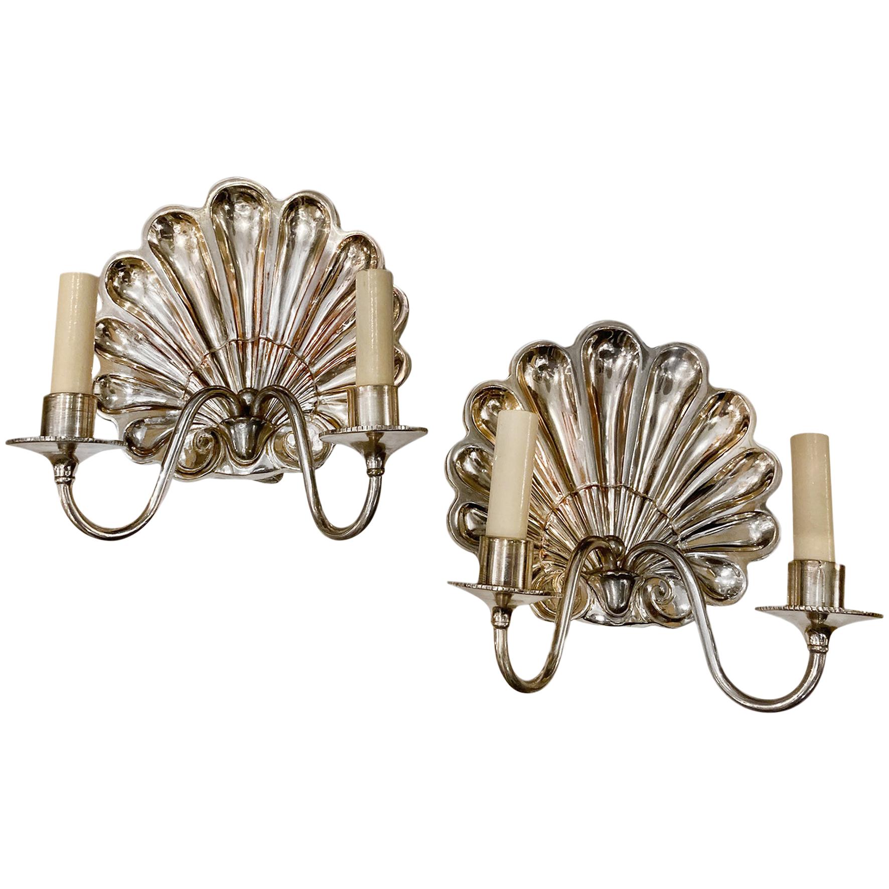 Pair of Shell-Shaped Sconces For Sale at 1stDibs