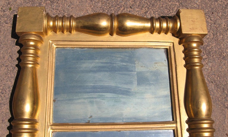 Neoclassical 2 Section Gold Gilt Pier Mirror Wonderful For Sale at 1stDibs