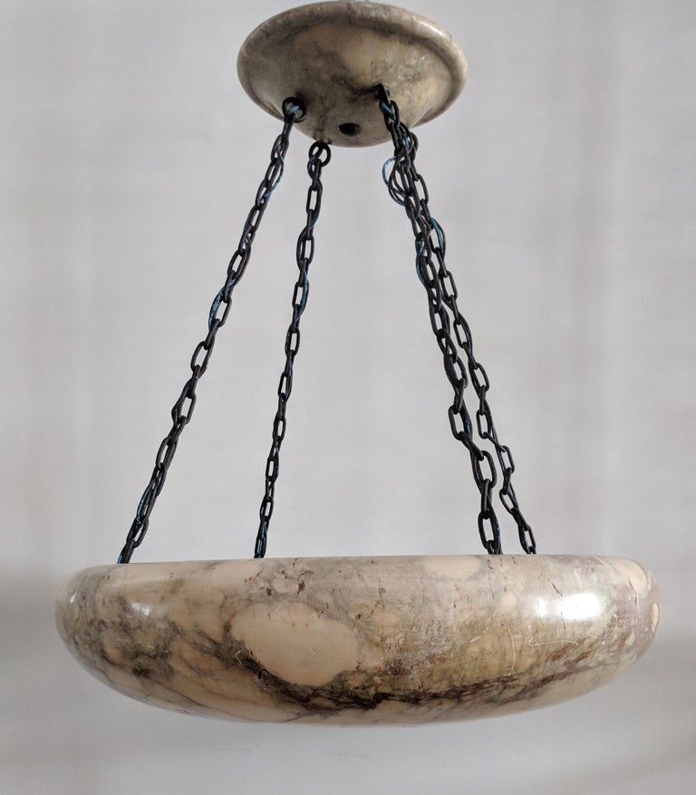 Neoclassical Alabaster Stone Hanging Light / Pendant, Origin: Sweden ...