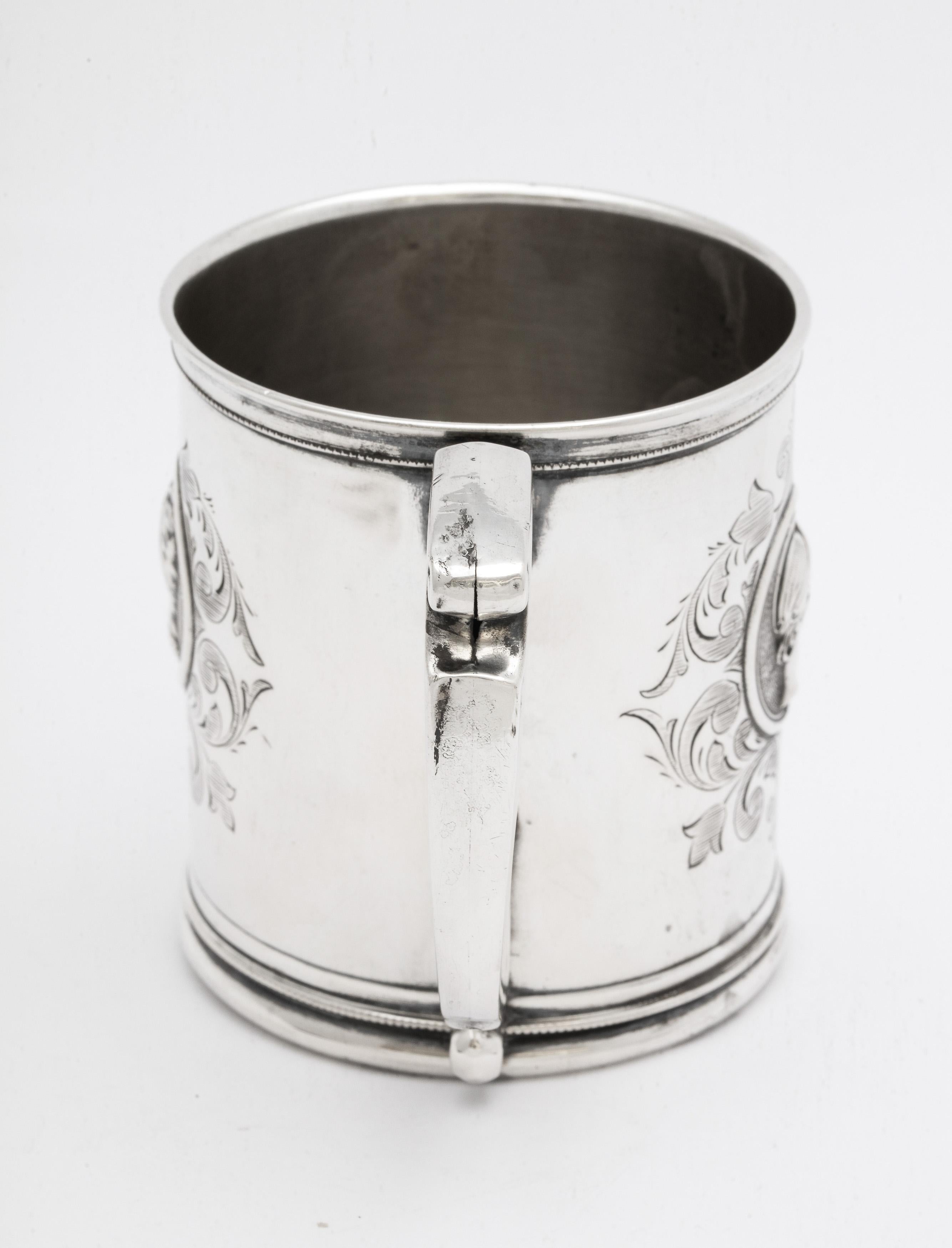 Neoclassical American Coin Silver '.900' Medallion Mug/Cup For Sale at ...