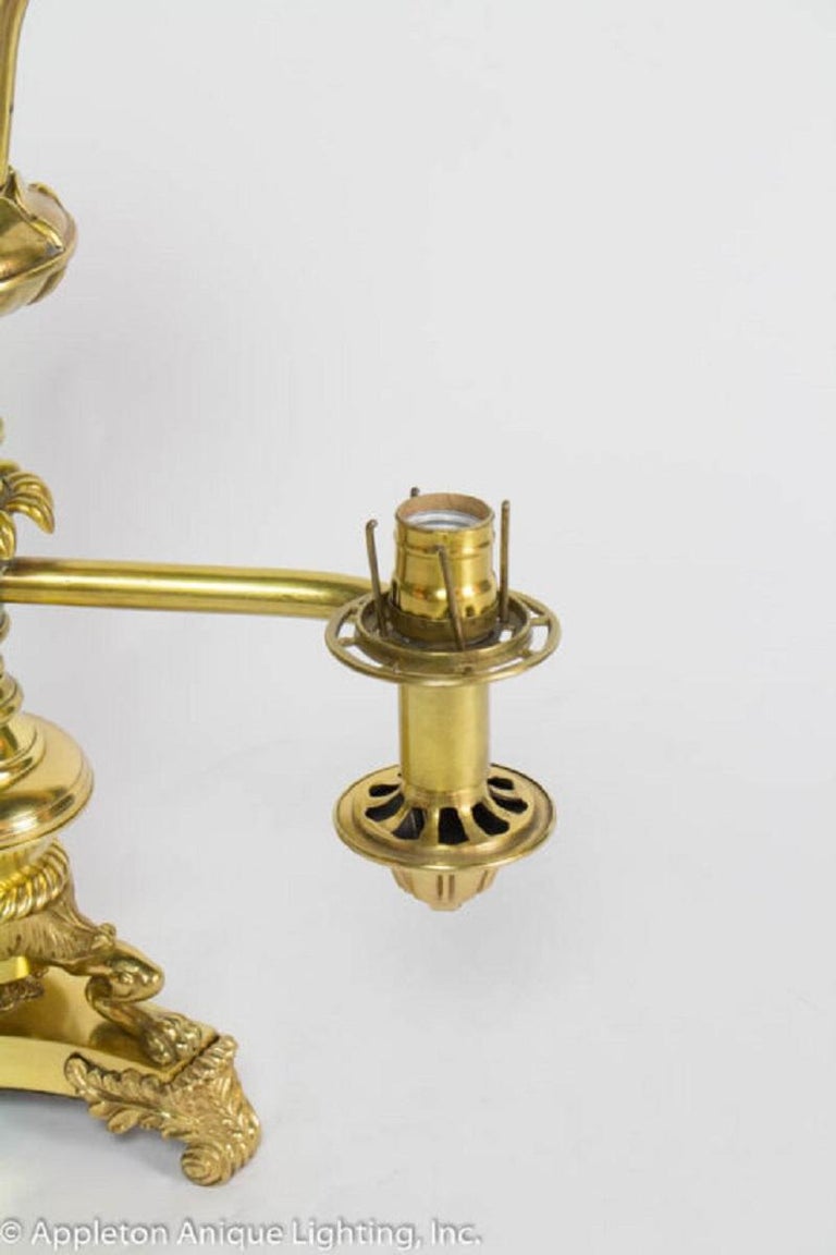 Neoclassical Antique Brass Argand Lamp For Sale at 1stDibs