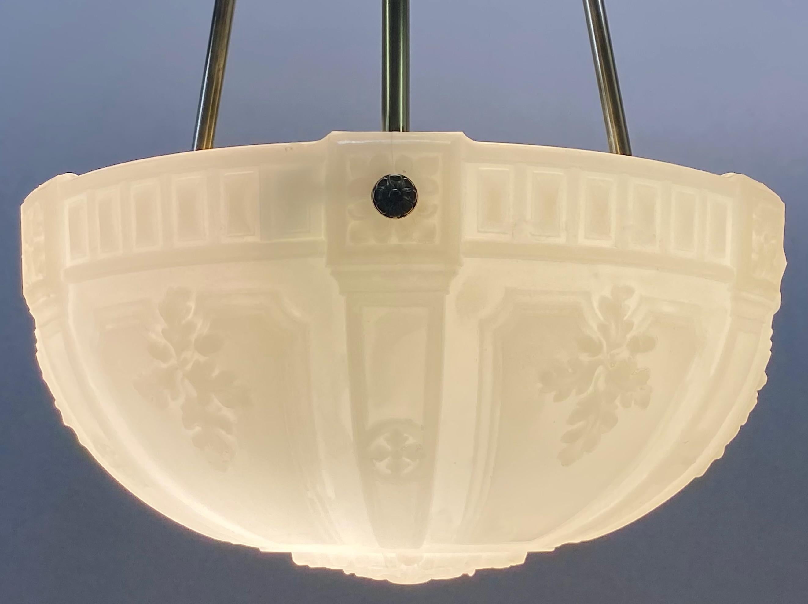 Neoclassical / Art Deco Style Calcite Glass Pendant Light Fixture ...