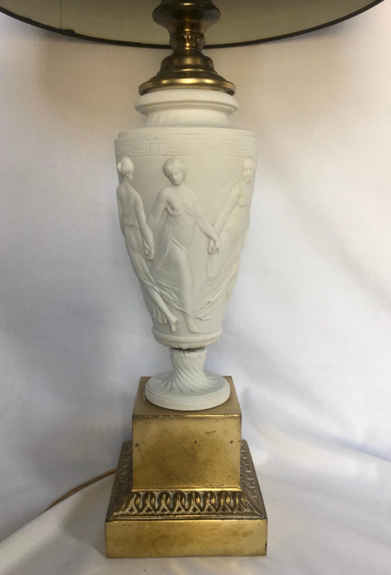 Neoclassical Bisque Porcelain Figurative Greek Key Urn Table Lamp, Bavaria For Sale at 1stDibs ...