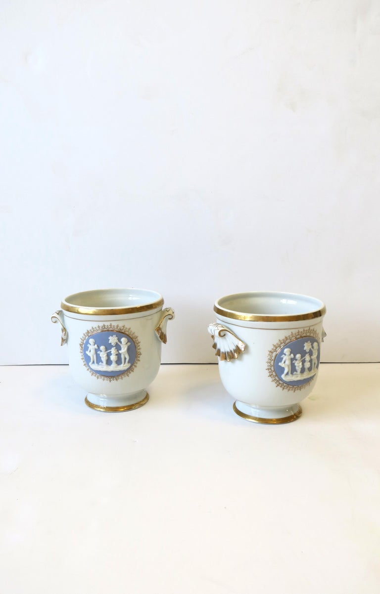 Neoclassical Blue and White Plant Flower Planter Pots Cachepots ...