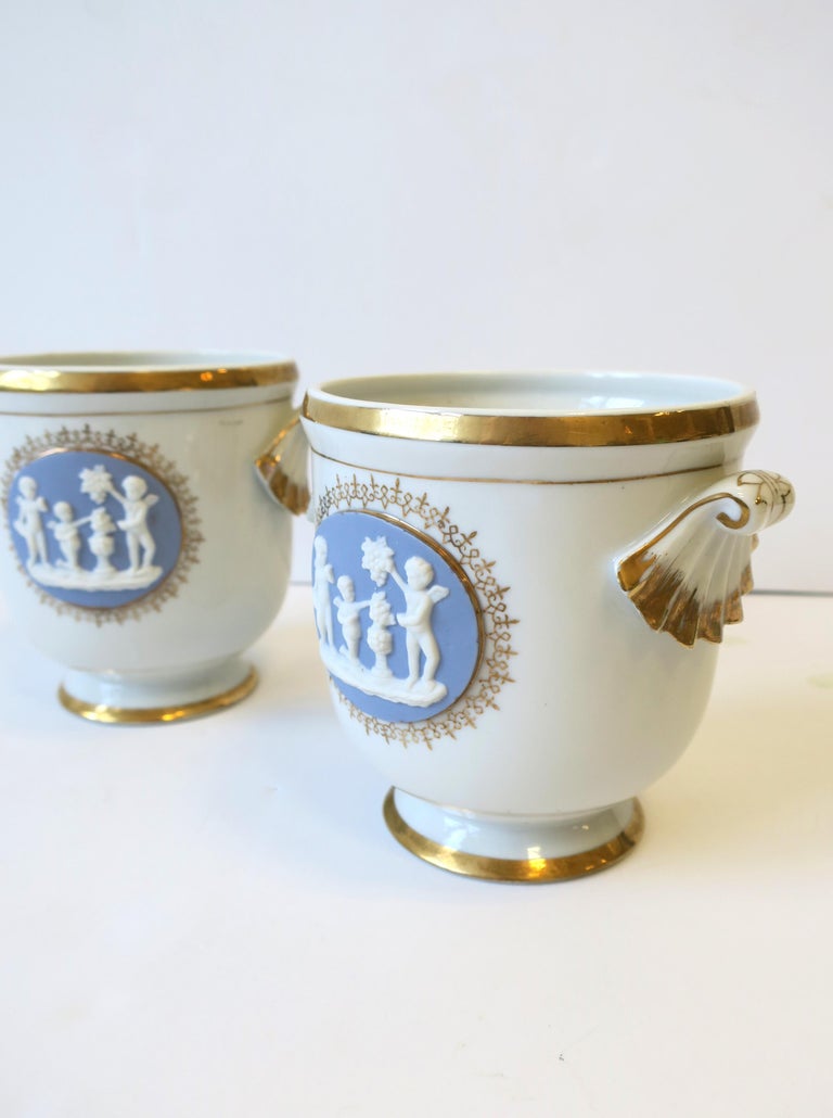 Neoclassical Blue and White Plant Flower Planter Pots Cachepots ...