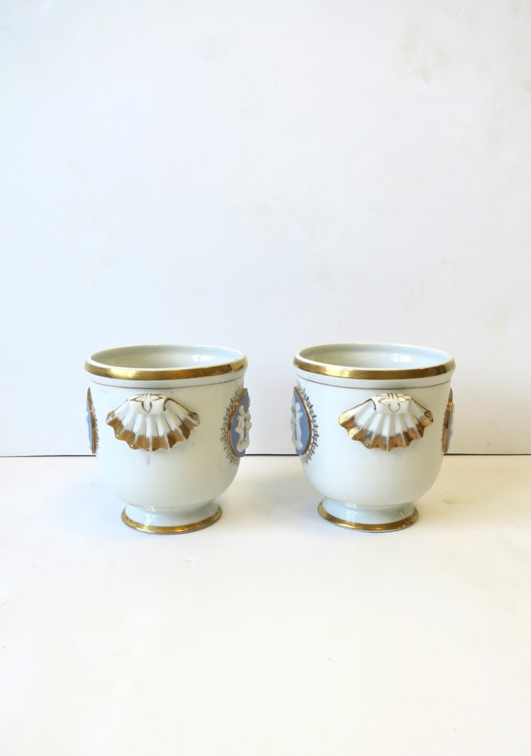 Neoclassical Blue and White Plant Flower Planter Pots Cachepots ...