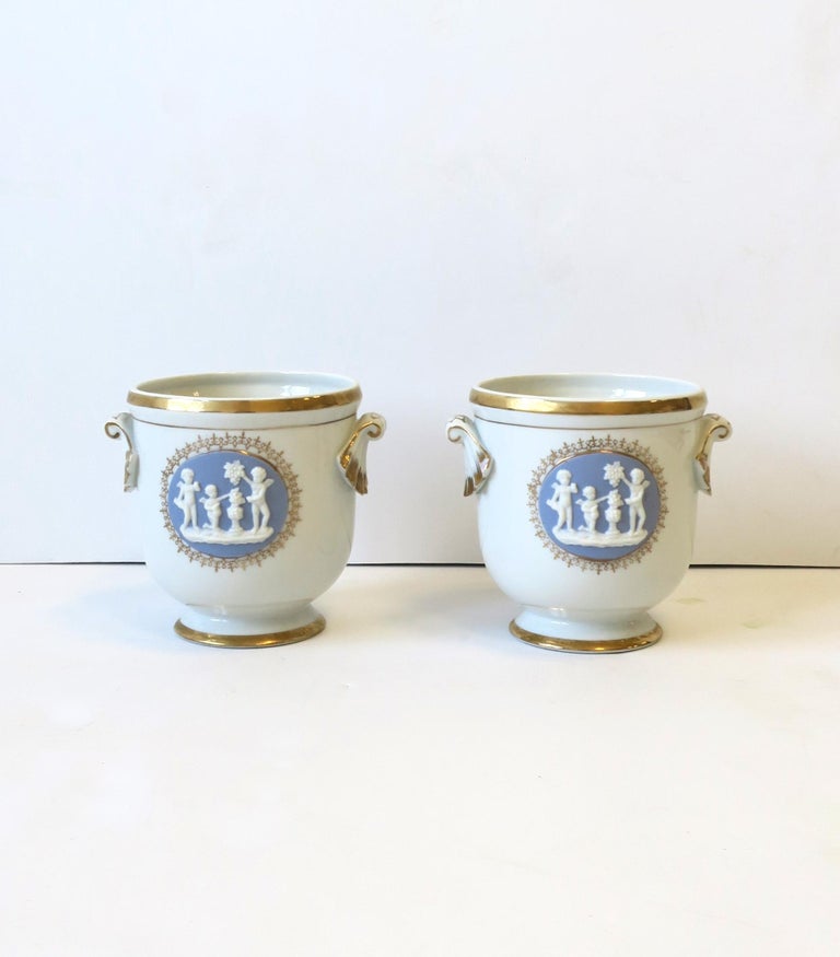 Neoclassical Blue and White Plant Flower Planter Pots Cachepots ...