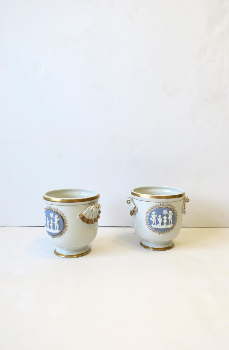 Neoclassical Blue and White Plant Flower Planter Pots Cachepots ...