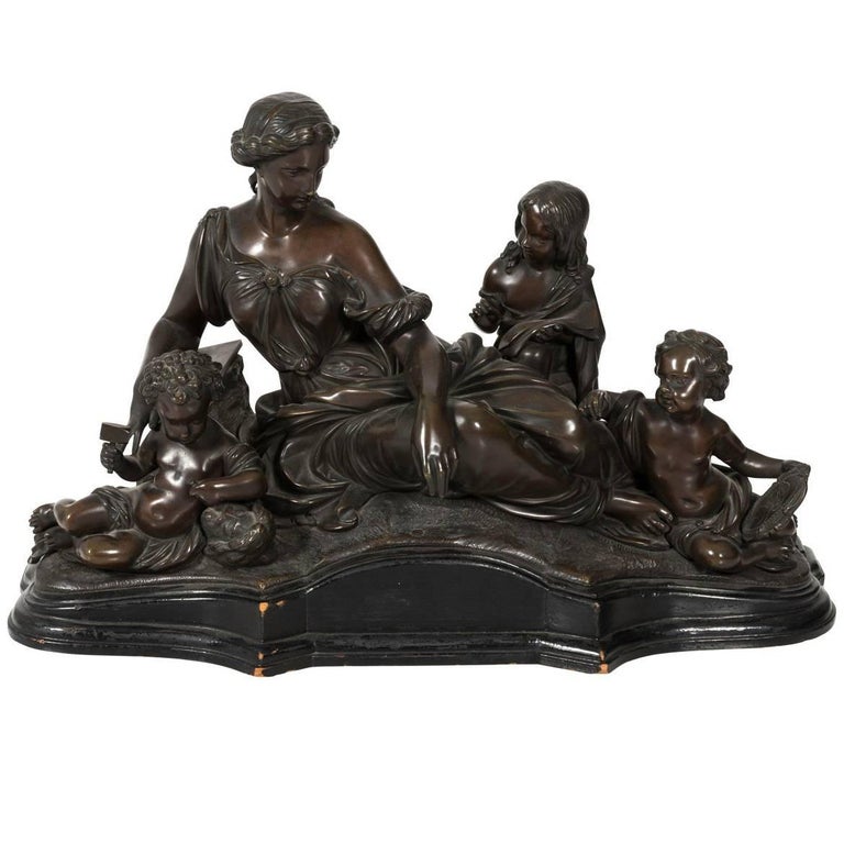 Neoclassical Bronze Statue "Allegory On Art" at 1stDibs
