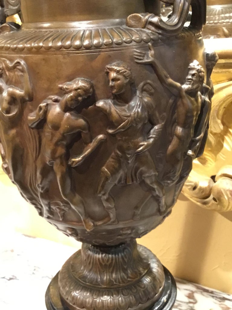 Neoclassical Bronze Urn Signed Ferdinand Barbedienne For Sale at 1stDibs