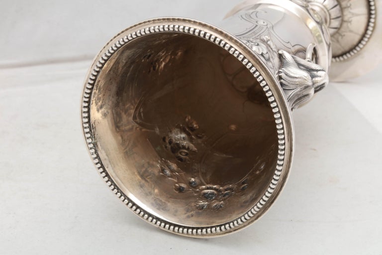 Neoclassical Coin Silver Pedestal Based Vase by Wood and Hughes at ...