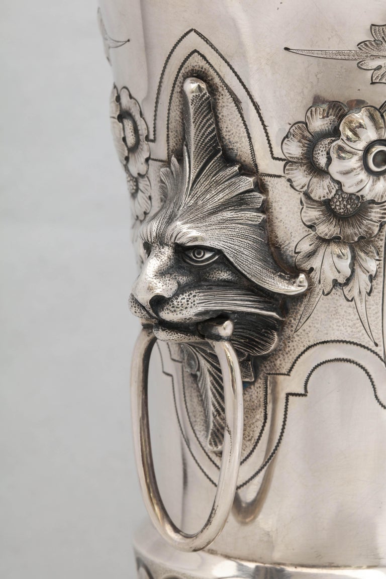 Neoclassical Coin Silver Pedestal Based Vase by Wood and Hughes at ...