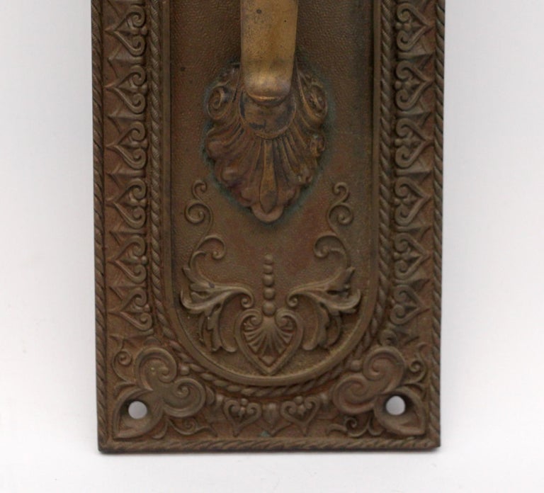 Neoclassical Copper Washed Bronze Entry Door Pulls, 18 in, Long Antique ...