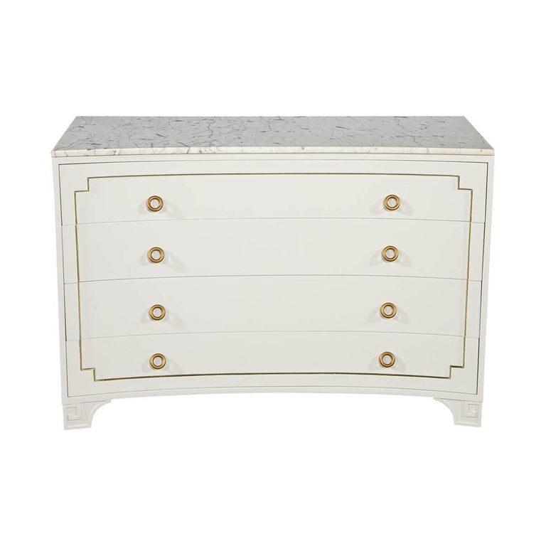 Neoclassical Curved Front White Marble Chest at 1stDibs | white marble ...