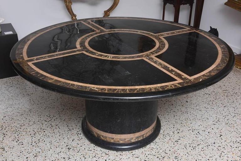 Neoclassical Dining Table and Chairs Attributed to Maitland Smith For ...