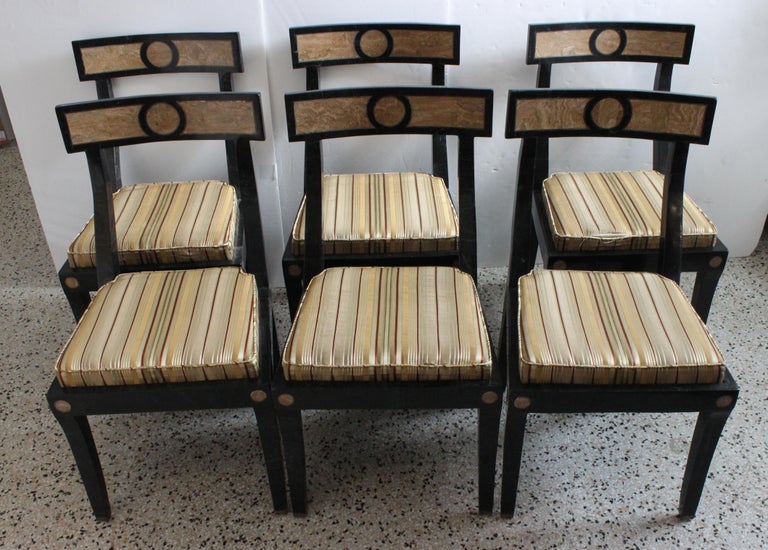 Neoclassical Dining Table and Chairs Attributed to Maitland Smith For ...